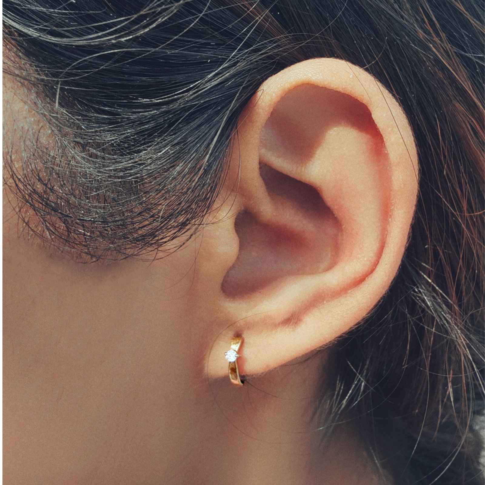 Small Diamond Studded Hoops, Diamond Earrings for Women | VegaVaan