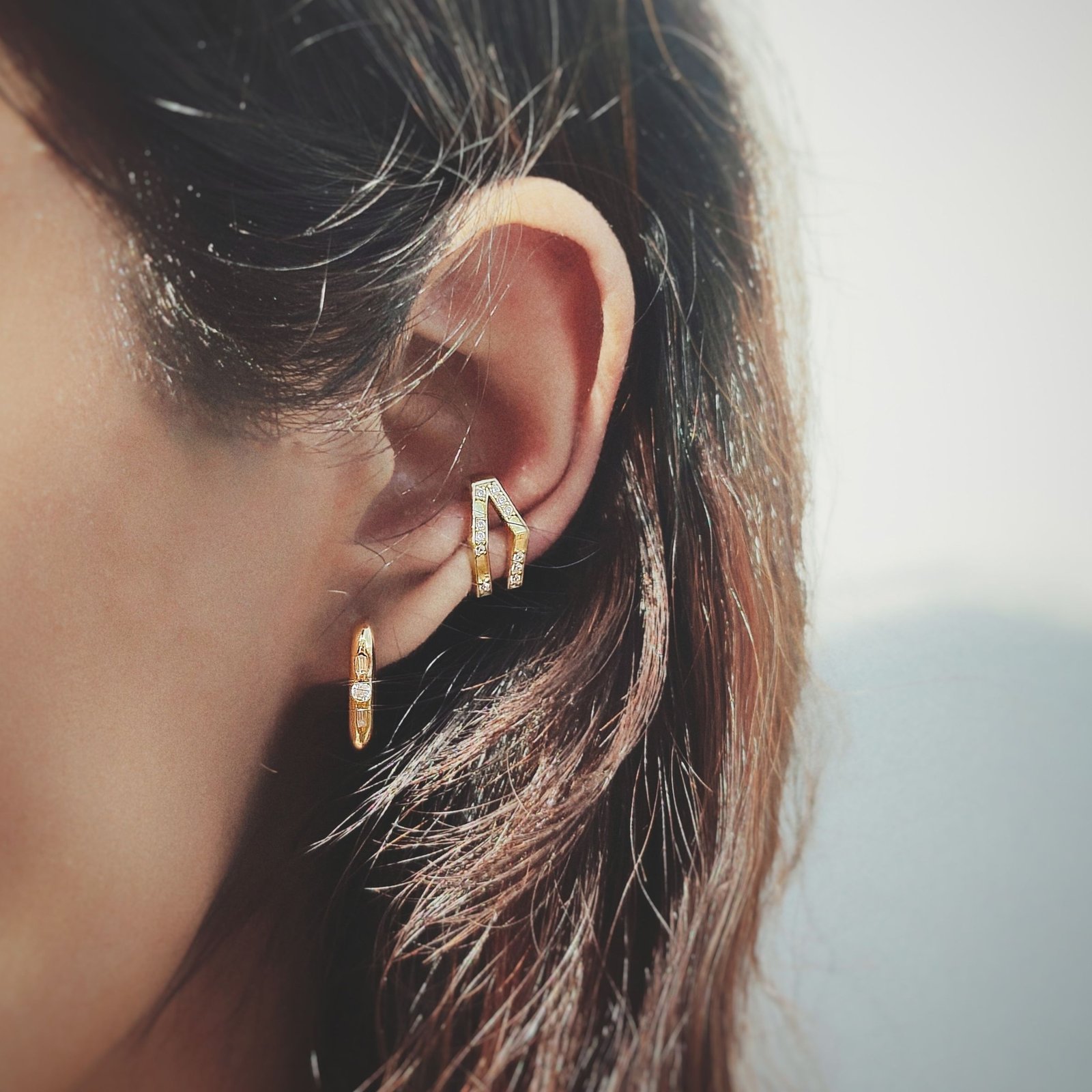 Sterling Silver Diamonds Ear Cuff With White Cz | VegaVaan